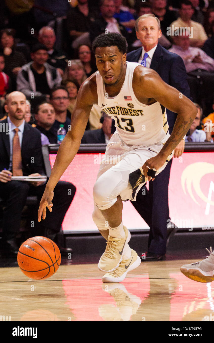 Winston-Salem, NC, USA. 23rd Dec, 2017. Wake Forest guard Bryant ...
