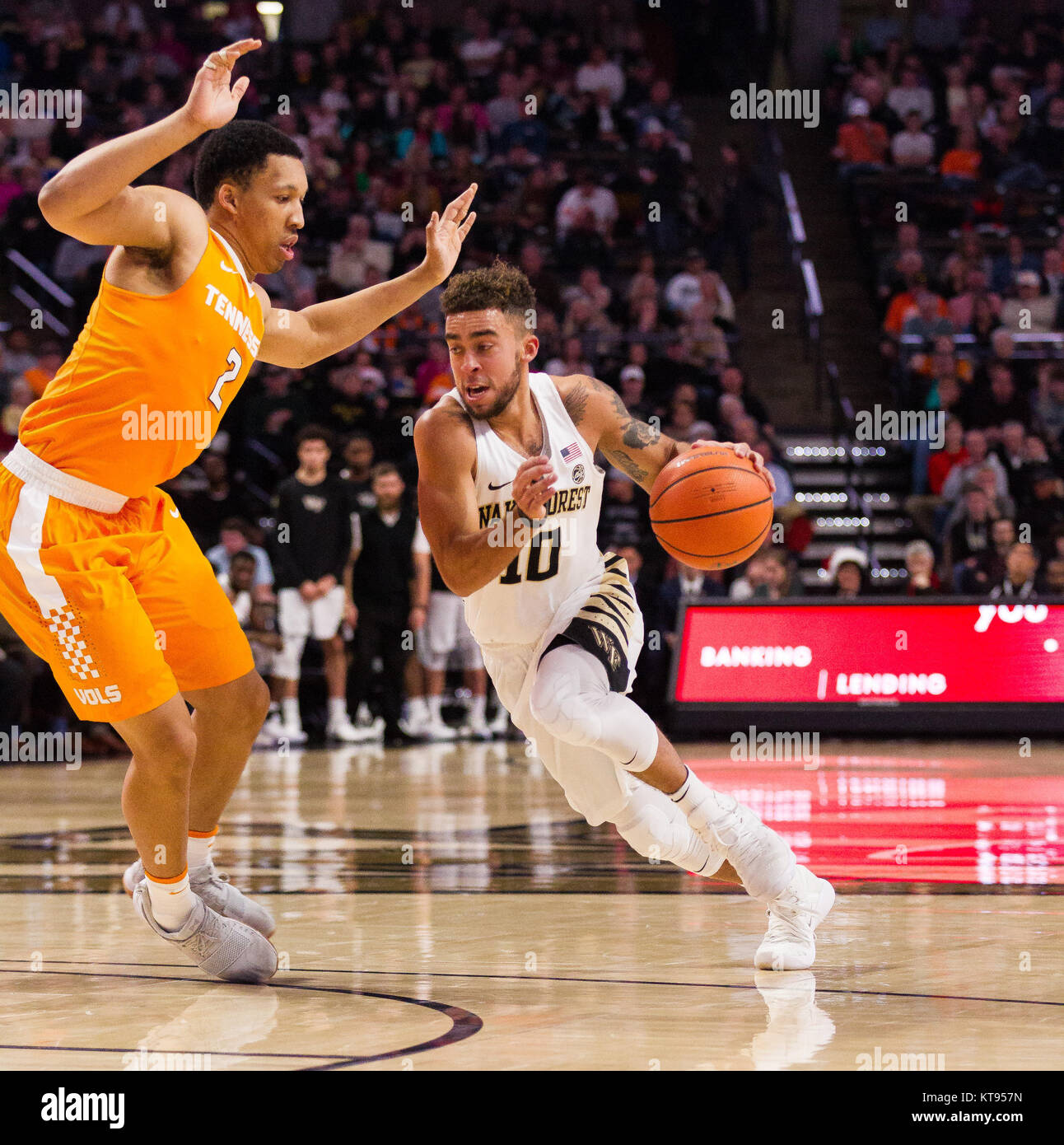 Winston-Salem, NC, USA. 23rd Dec, 2017. Tennessee forward Grant ...