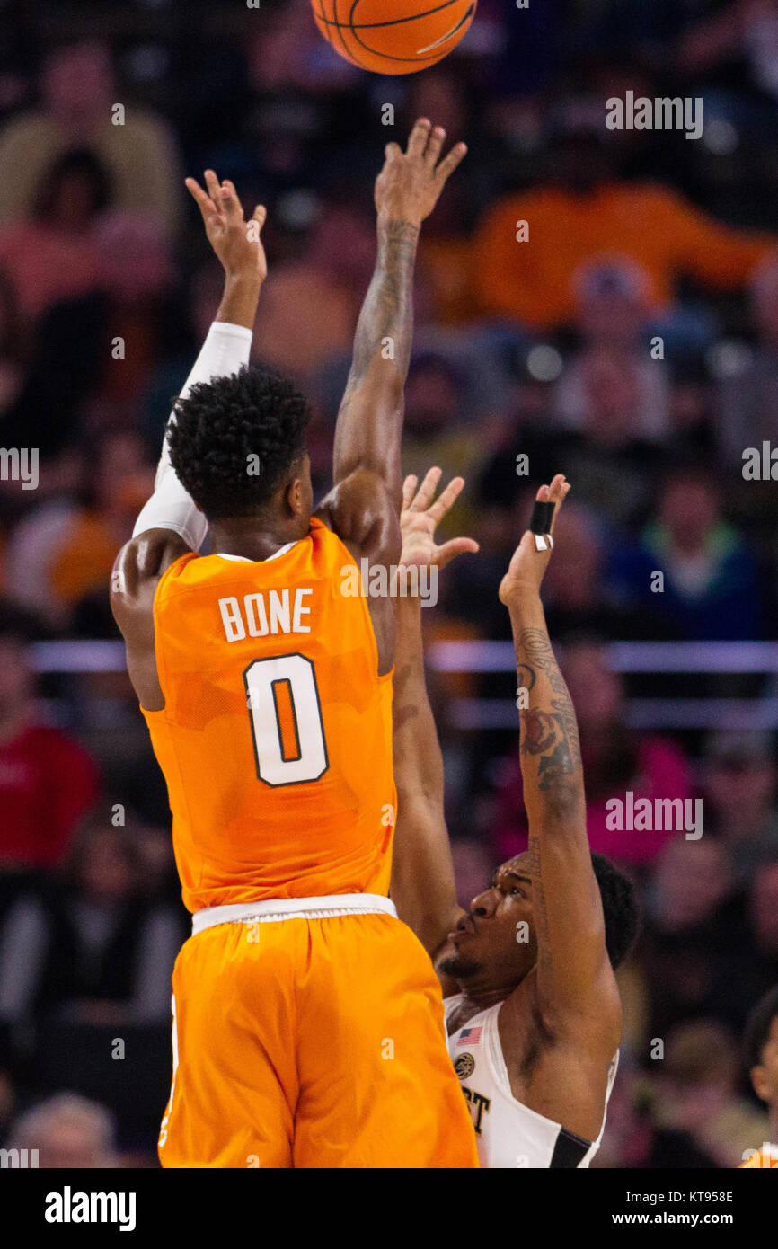 Winston-Salem, NC, USA. 23rd Dec, 2017. Tennessee guard Jordan Bone (0 ...