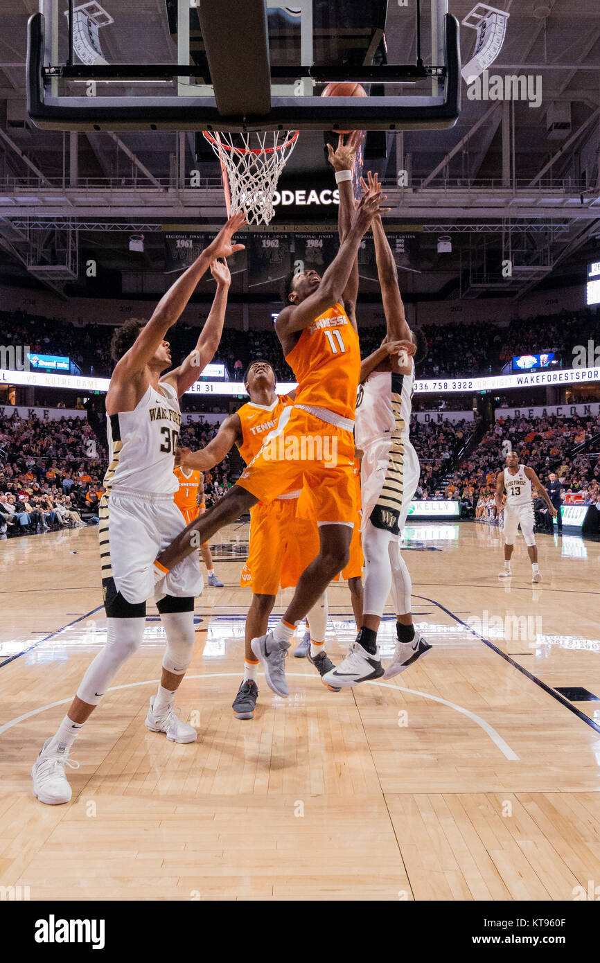 Winston-Salem, NC, USA. 23rd Dec, 2017. Tennessee forward Kyle ...