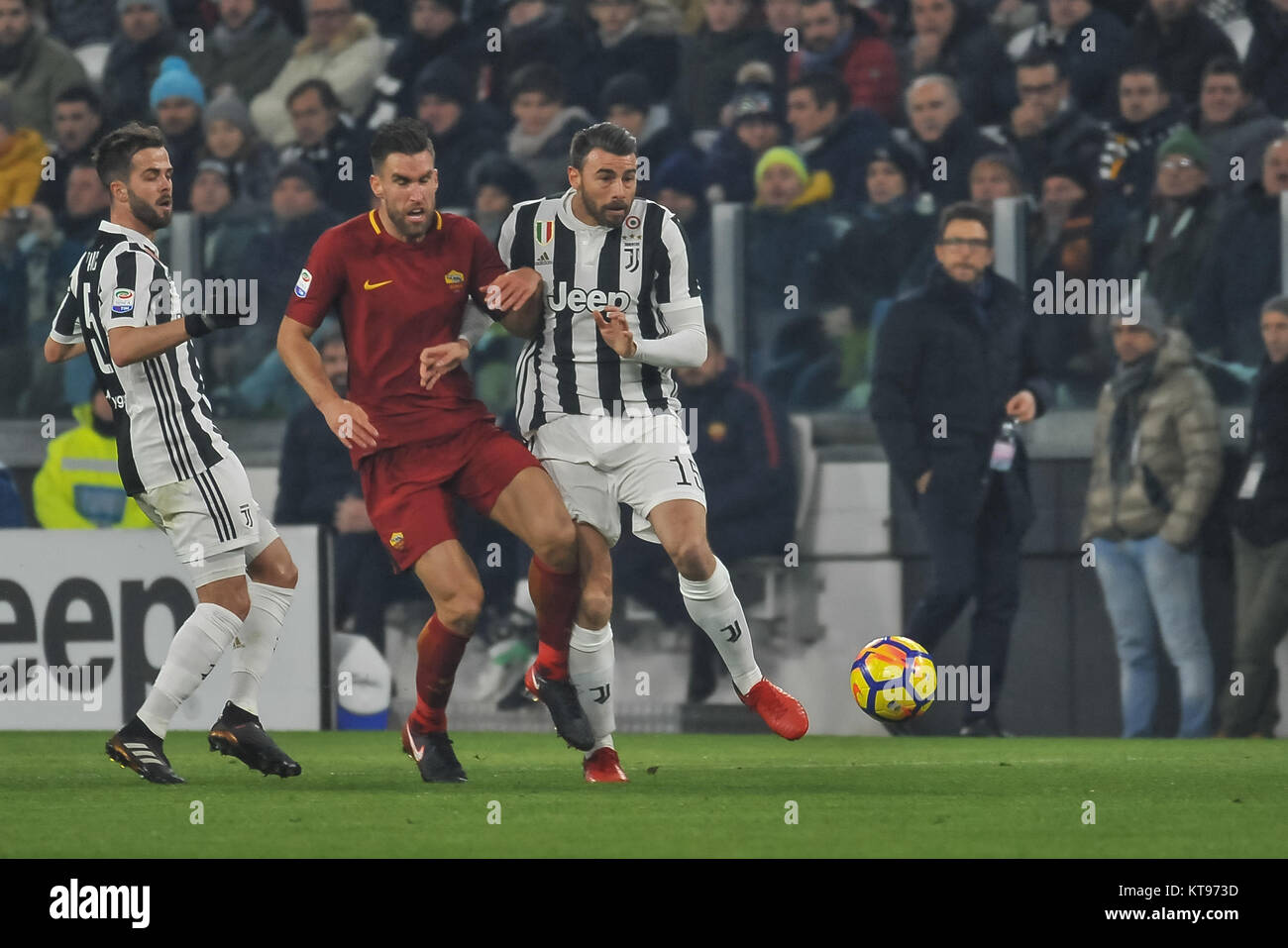 Turin, Italy. 23rd Dec, 2017. Kevin Strootman (A.S. Roma) and Andrea ...