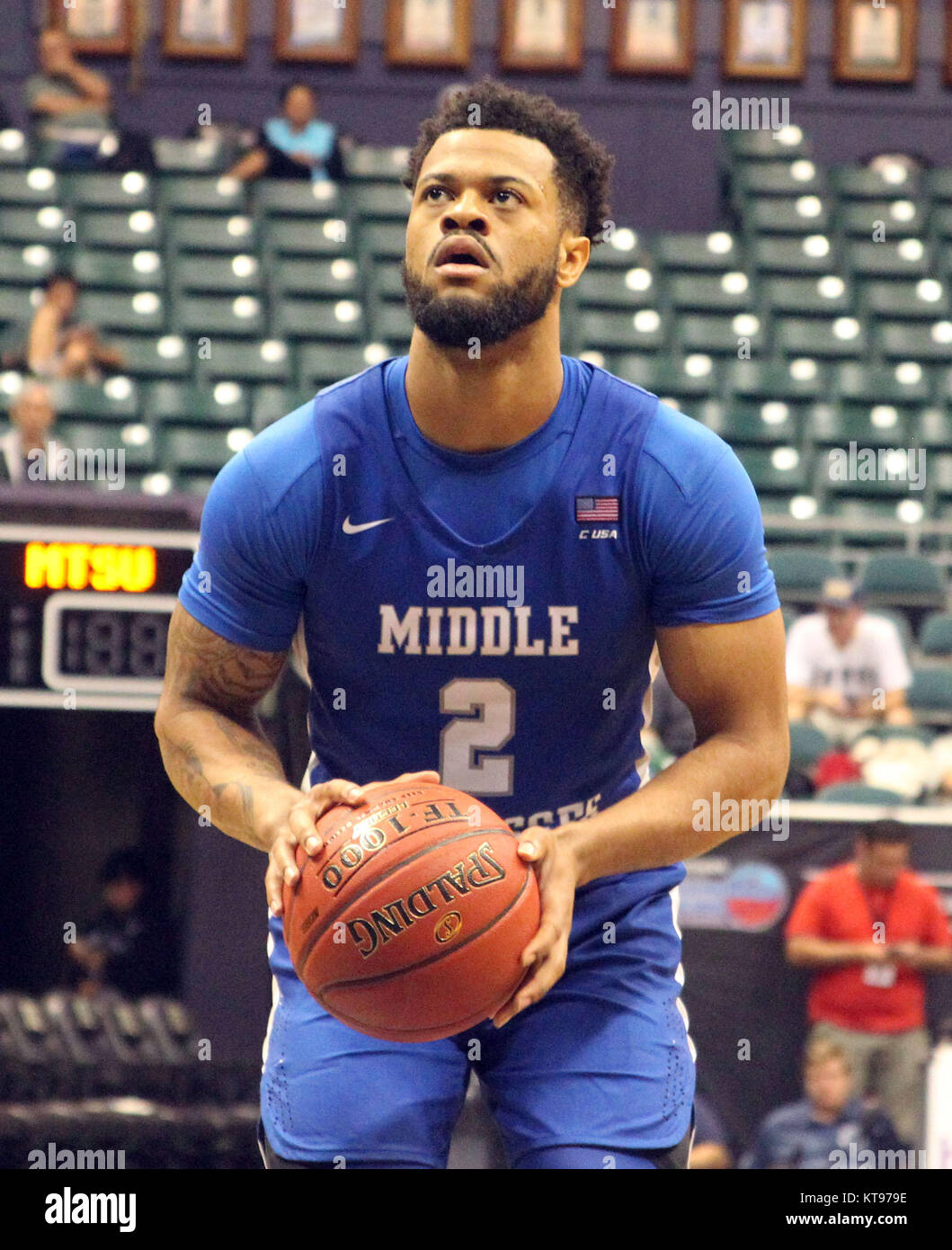 Hawaii, USA. 23rd Dec, 2017. December 23, 2017 - Middle Tennessee Blue Raiders guard Antwain ...