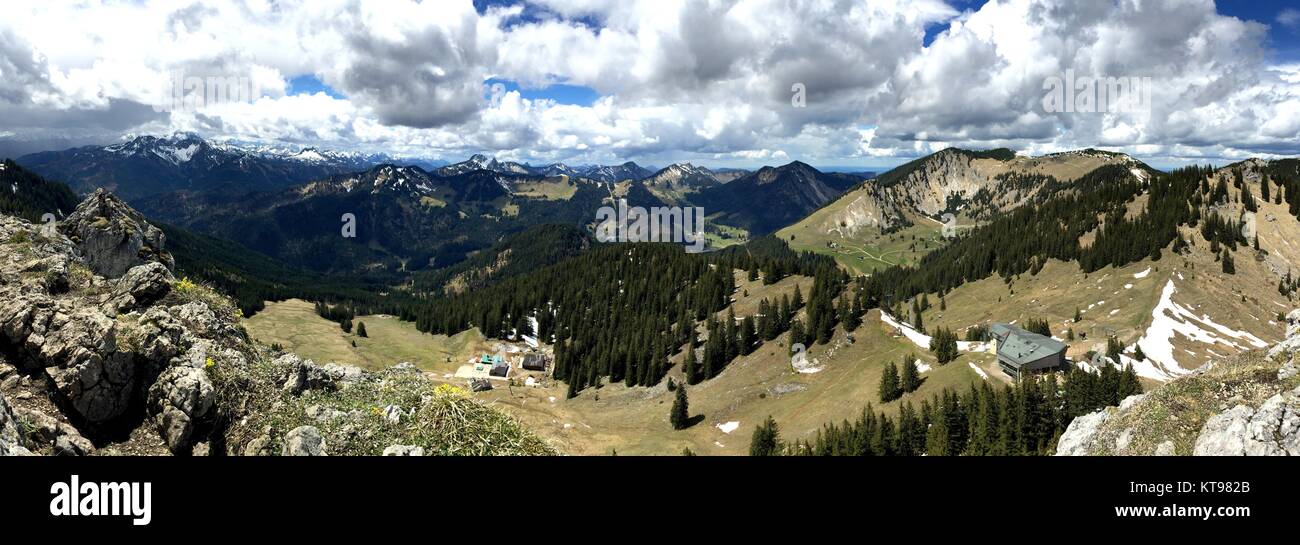 The bavarian alp panorama at the lake Spitzingsee (Germany), 13 May ...