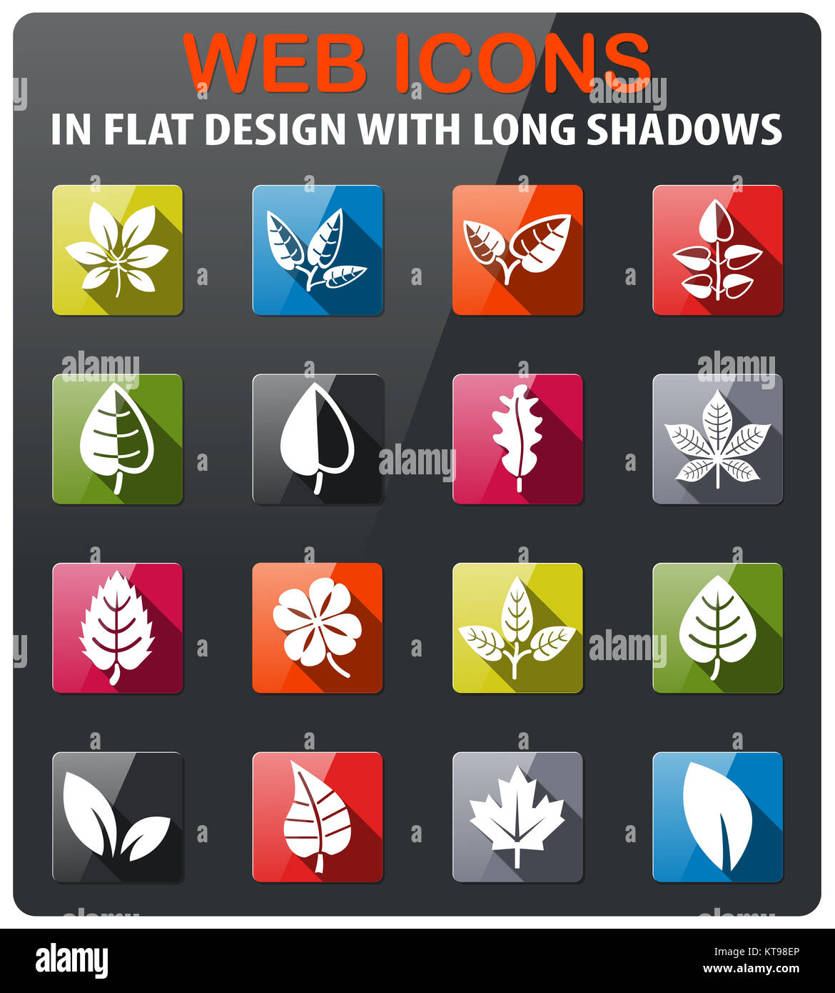 leaves icon set Stock Photo - Alamy