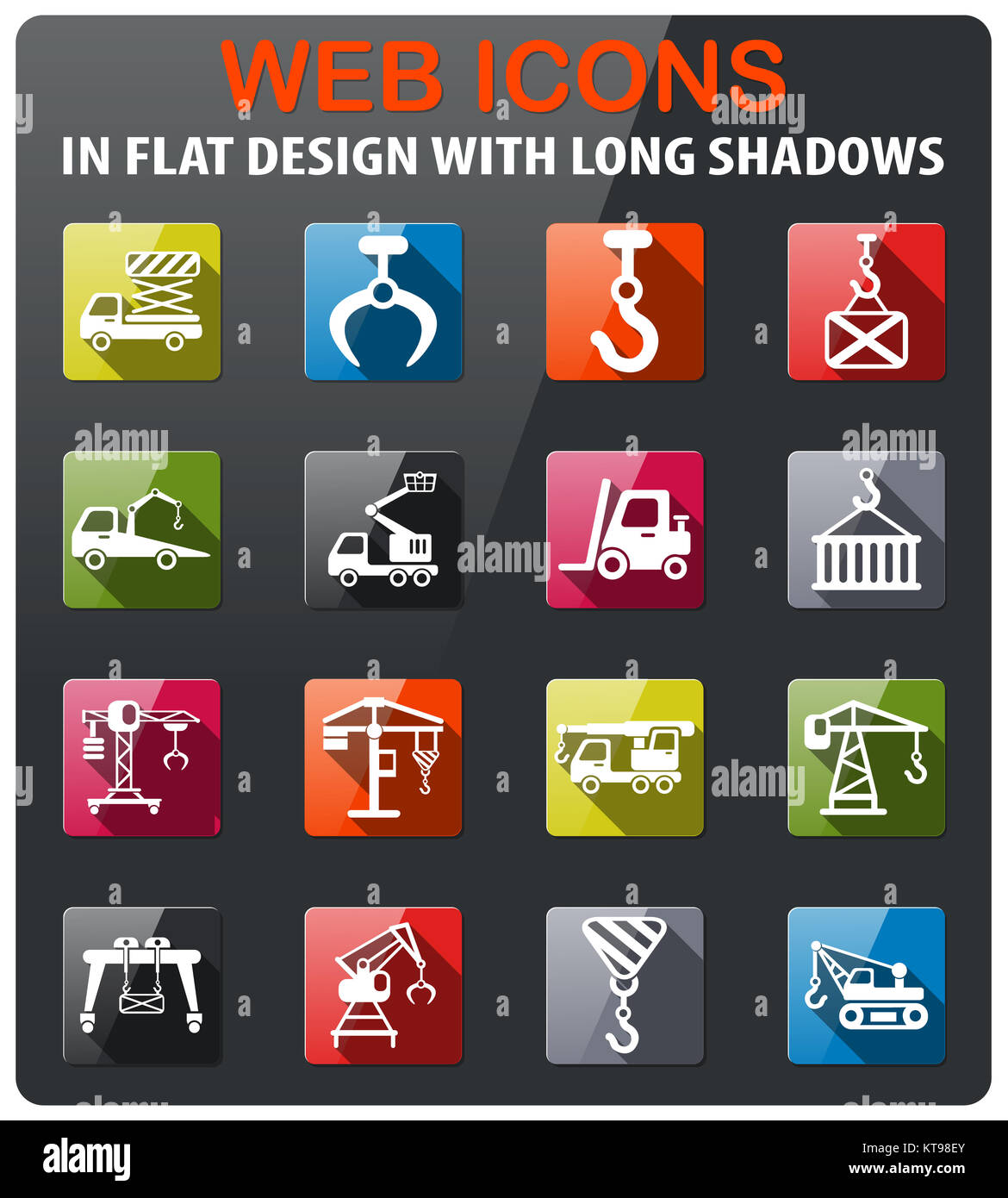 lifting machines icon set Stock Photo - Alamy