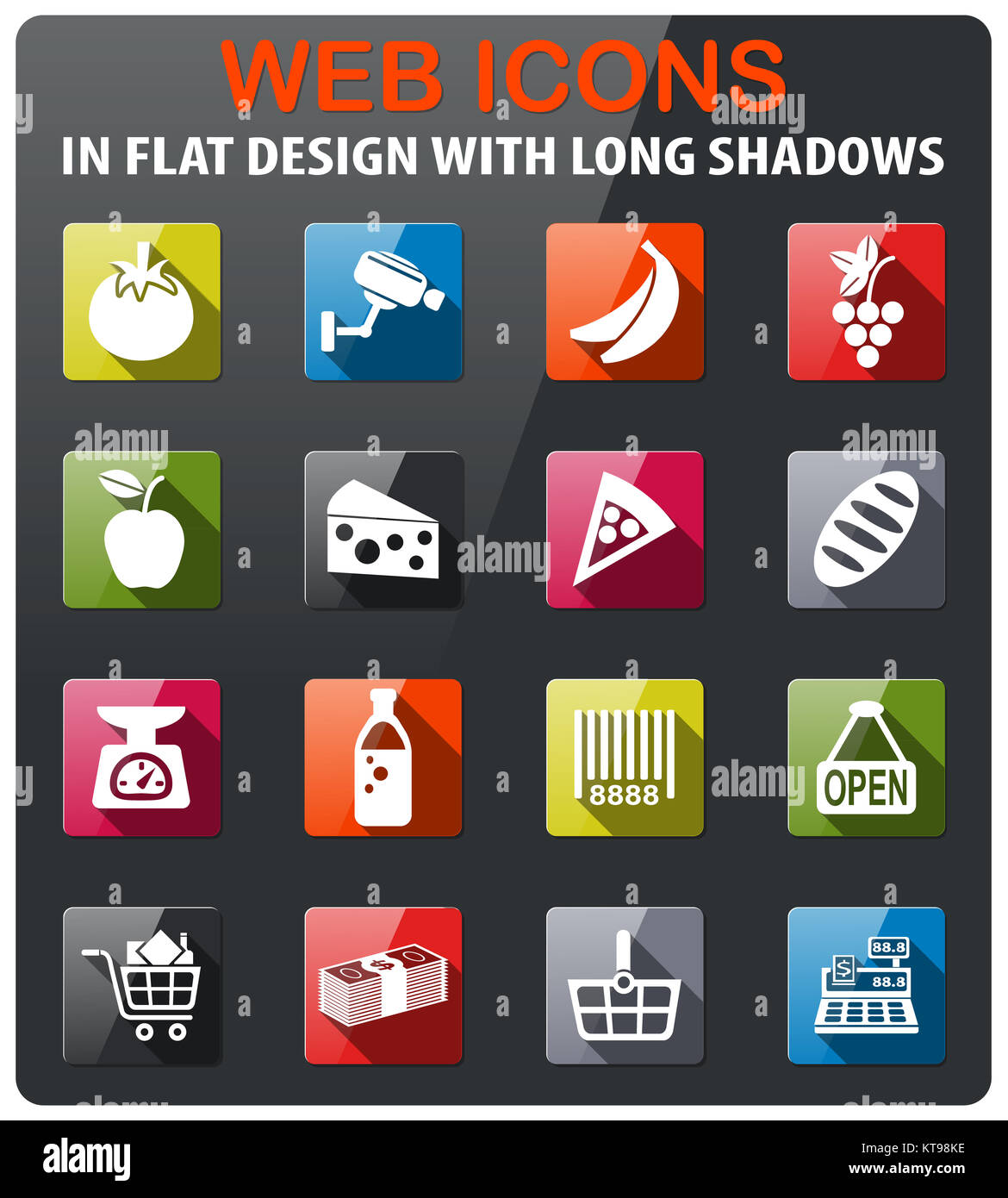 grocery store icon set Stock Photo - Alamy