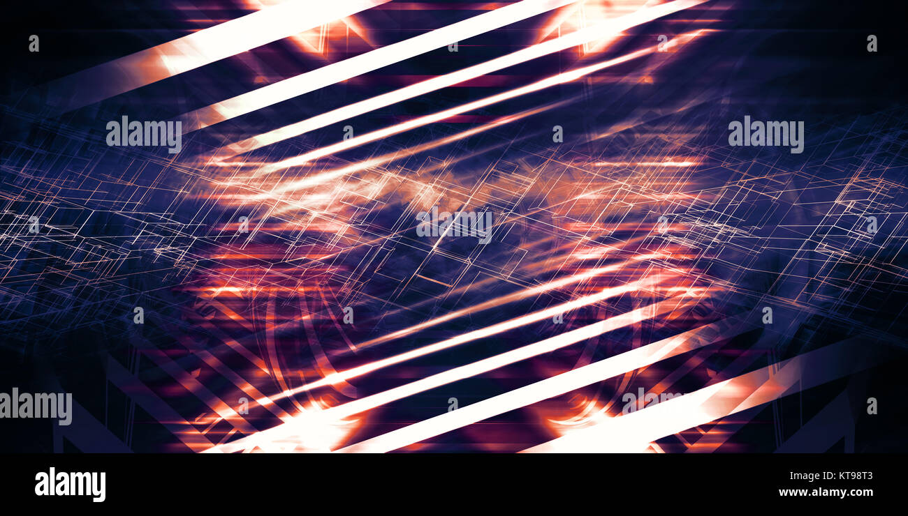 Abstract violet digital high-teck background with glowing mesh patterns ...