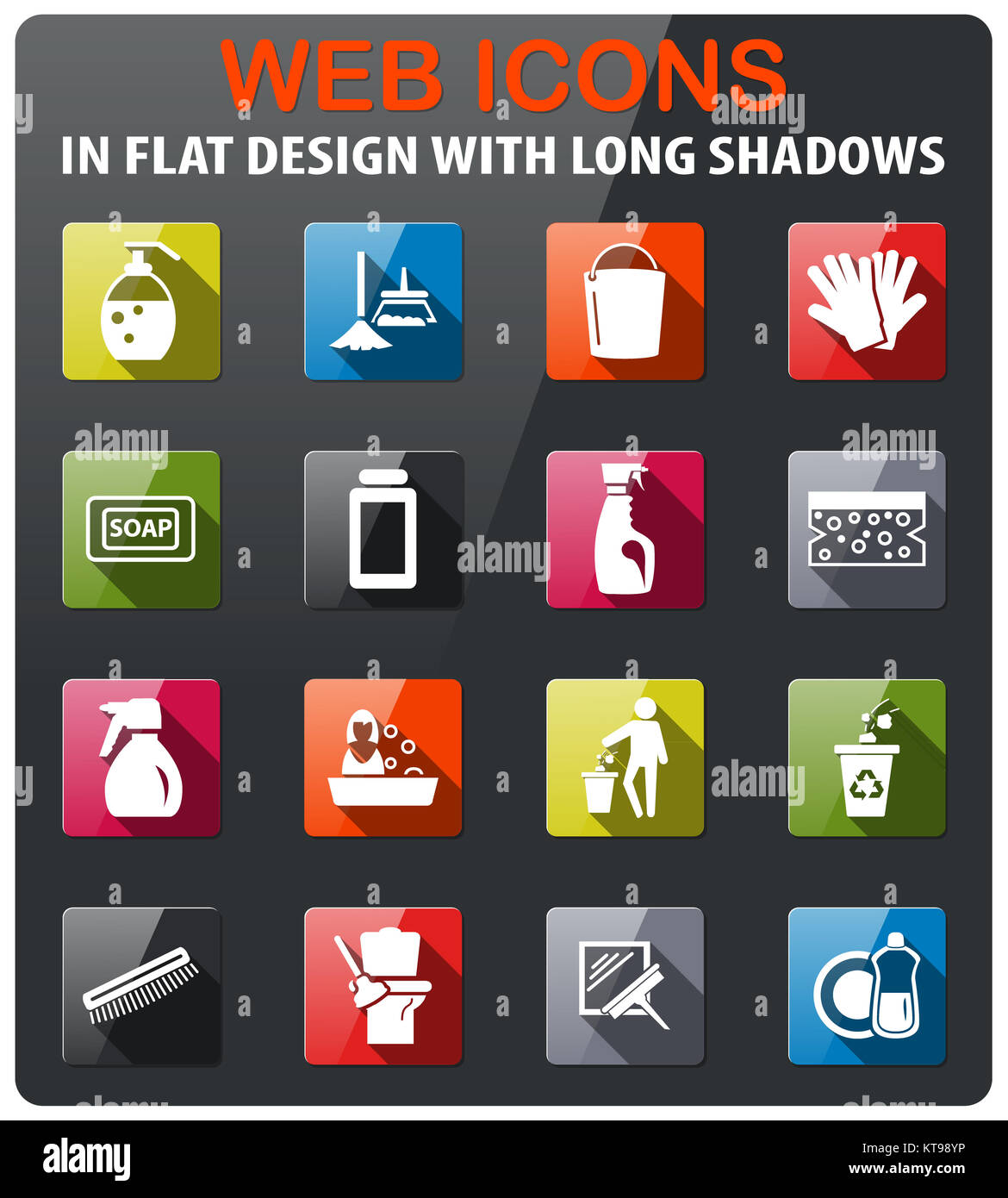 cleaning company icon set Stock Photo - Alamy