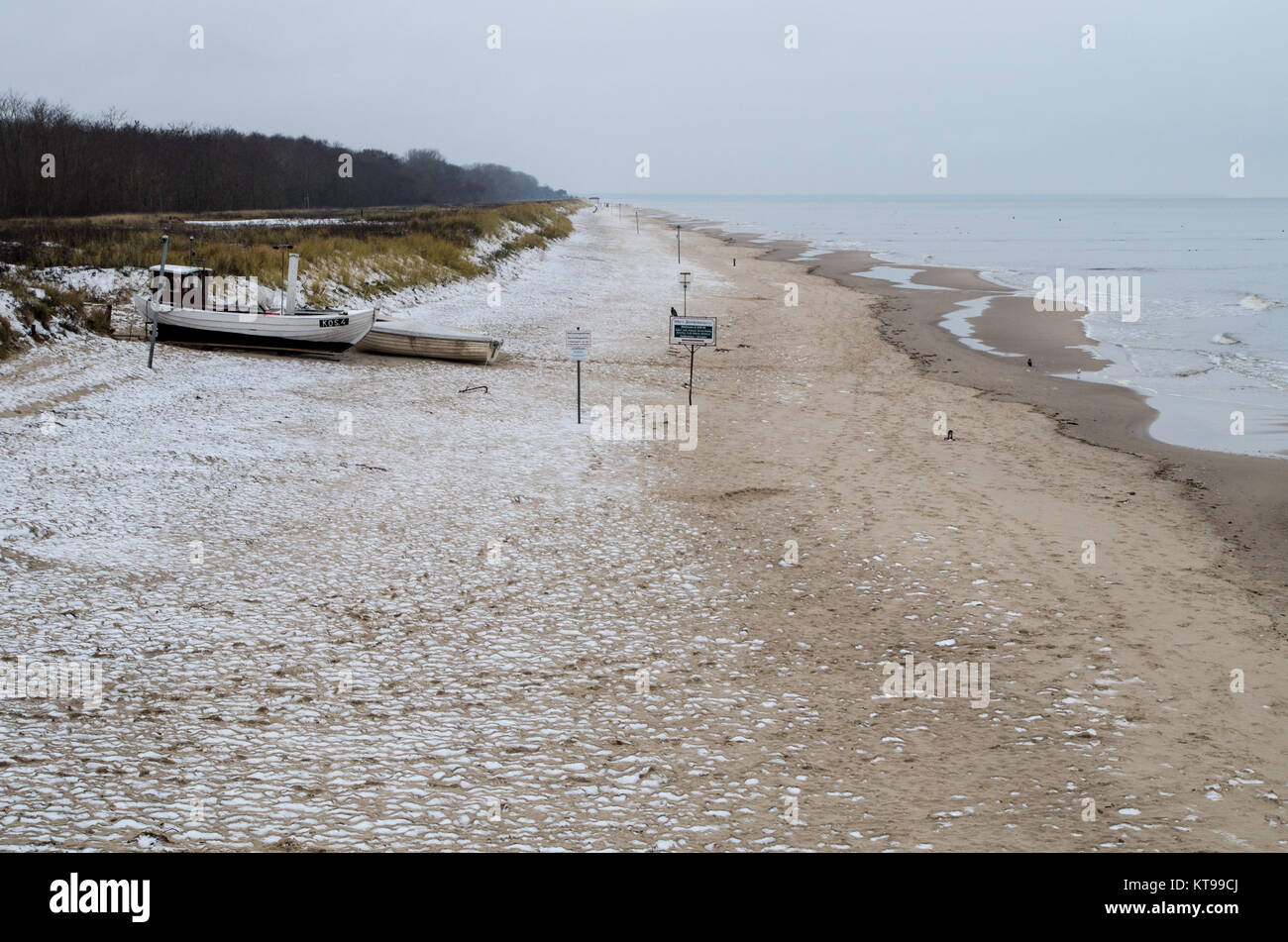 Beach view at Koserow at the beginning of winter, Germany Stock Photo ...