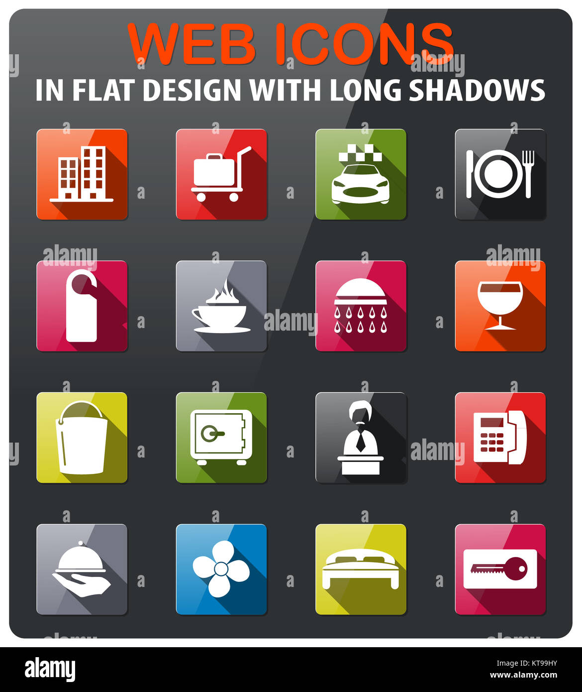 hotel room services icon set Stock Photo - Alamy