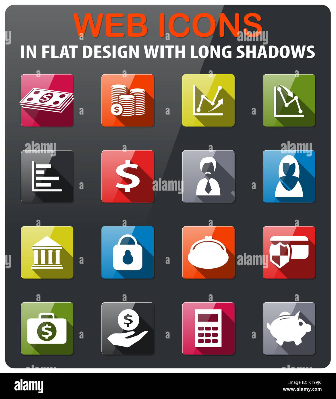 finance icon set Stock Photo - Alamy