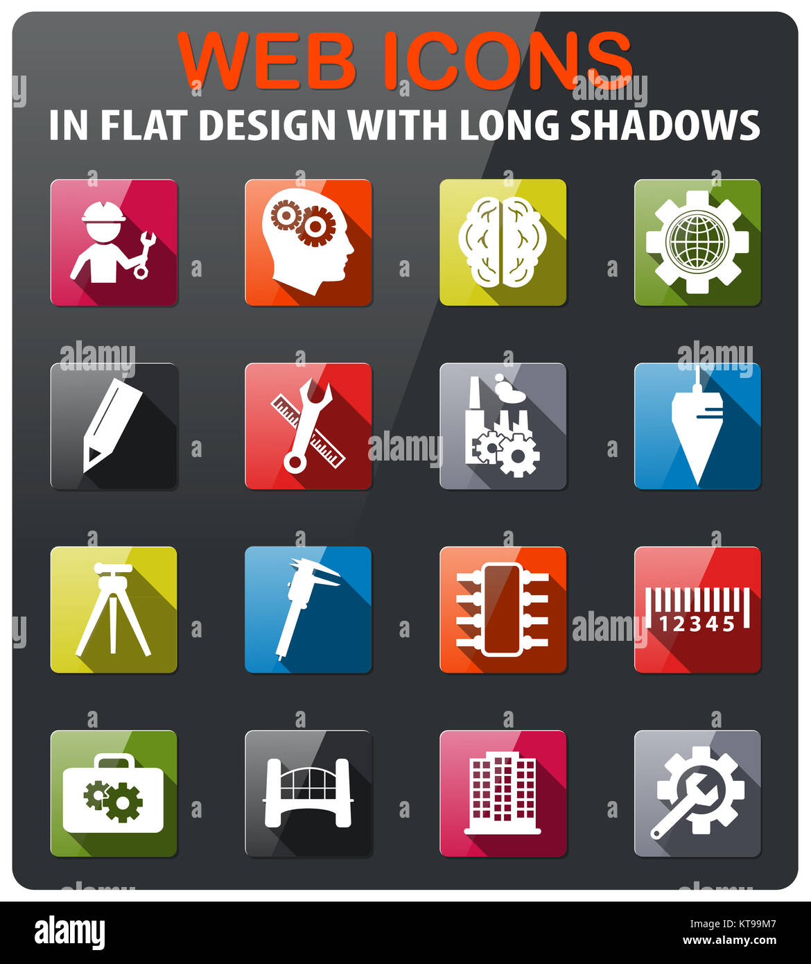 engineering icon set Stock Photo - Alamy