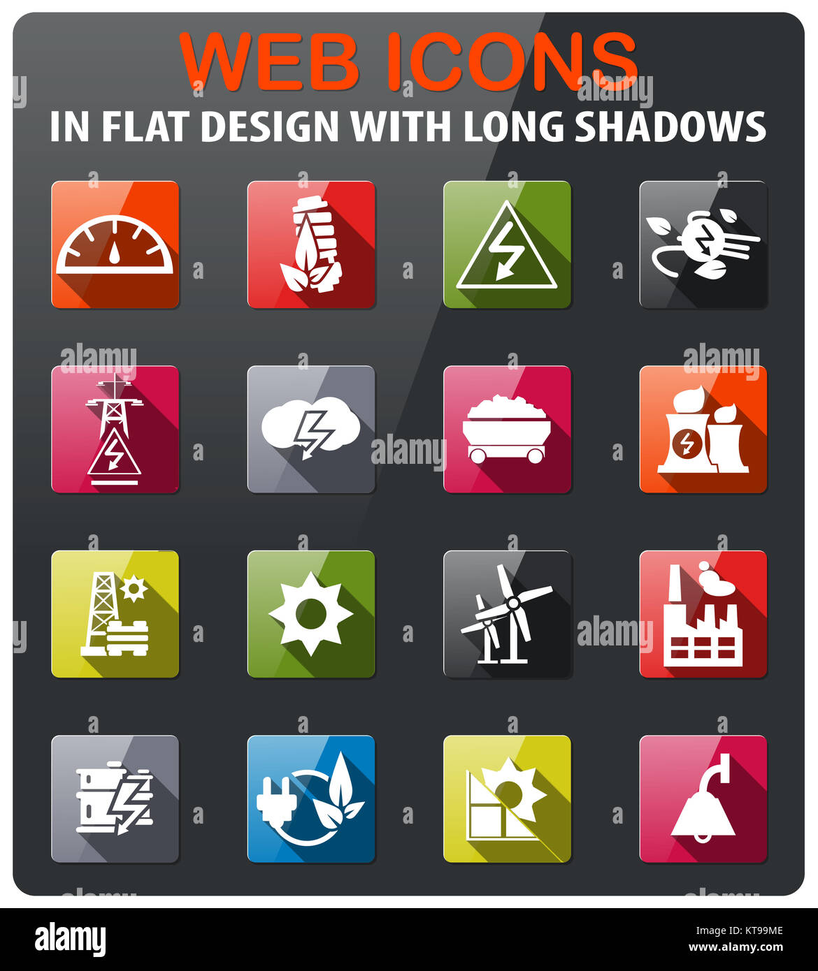 electricity icon set Stock Photo - Alamy