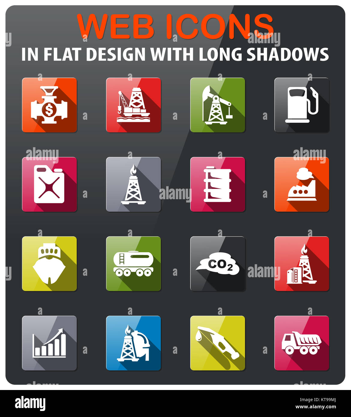 extraction of oil icon set Stock Photo - Alamy