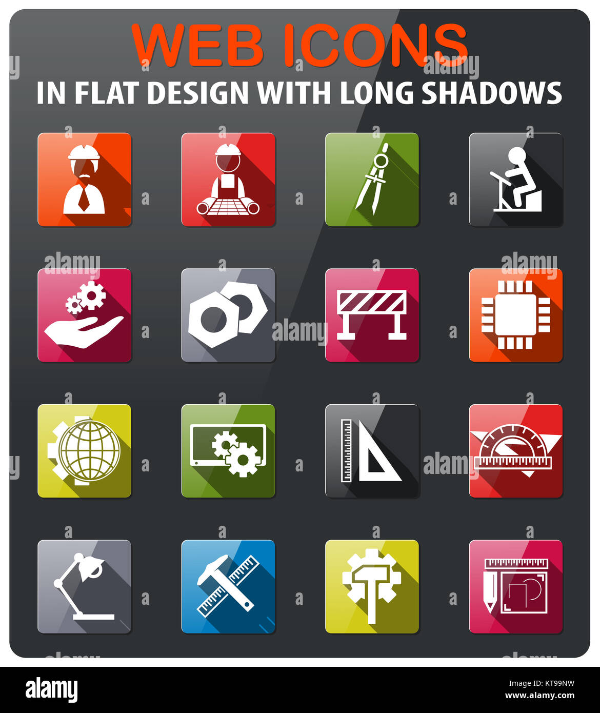 engineering icon set Stock Photo - Alamy