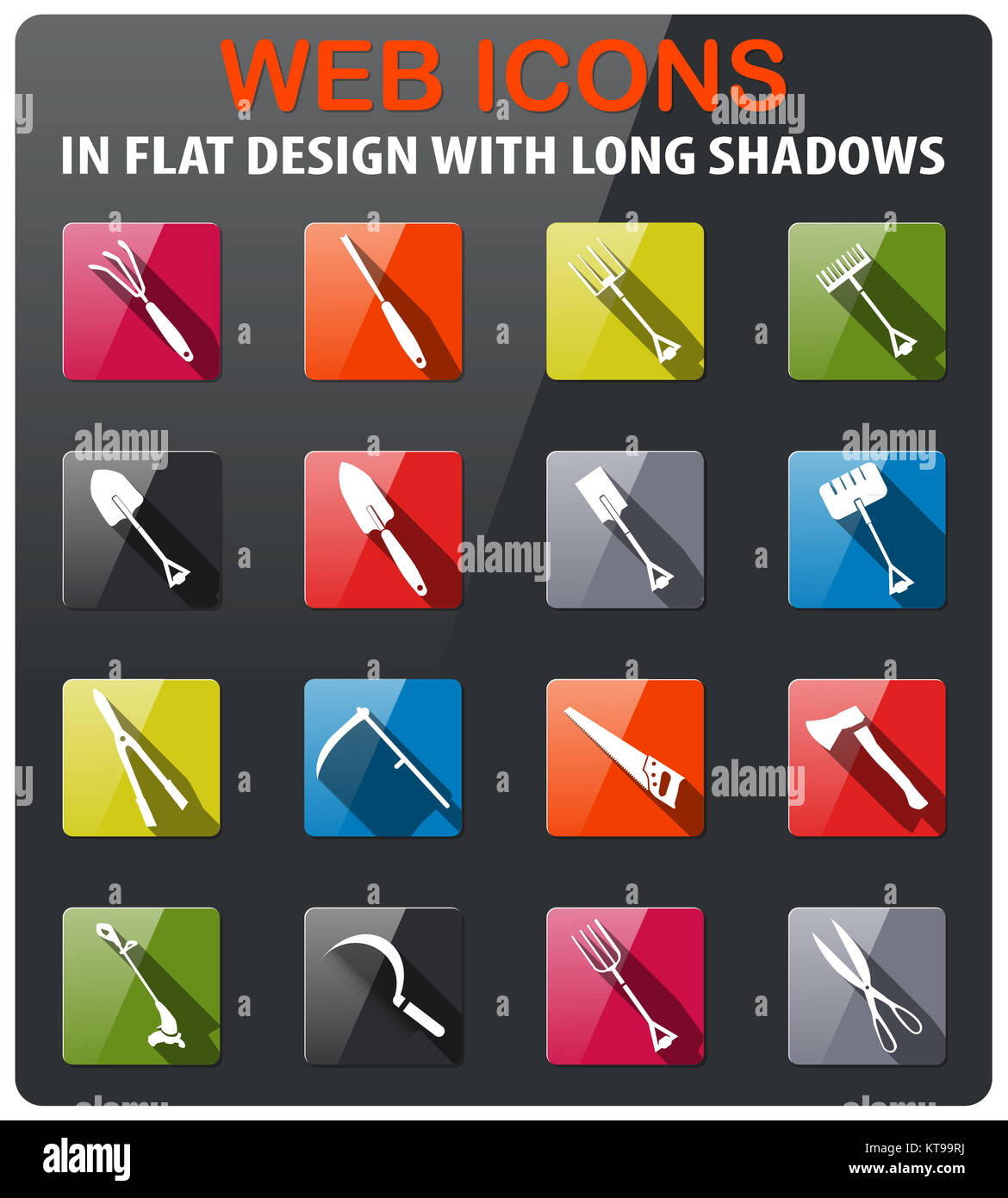 garden tools icon set Stock Photo - Alamy