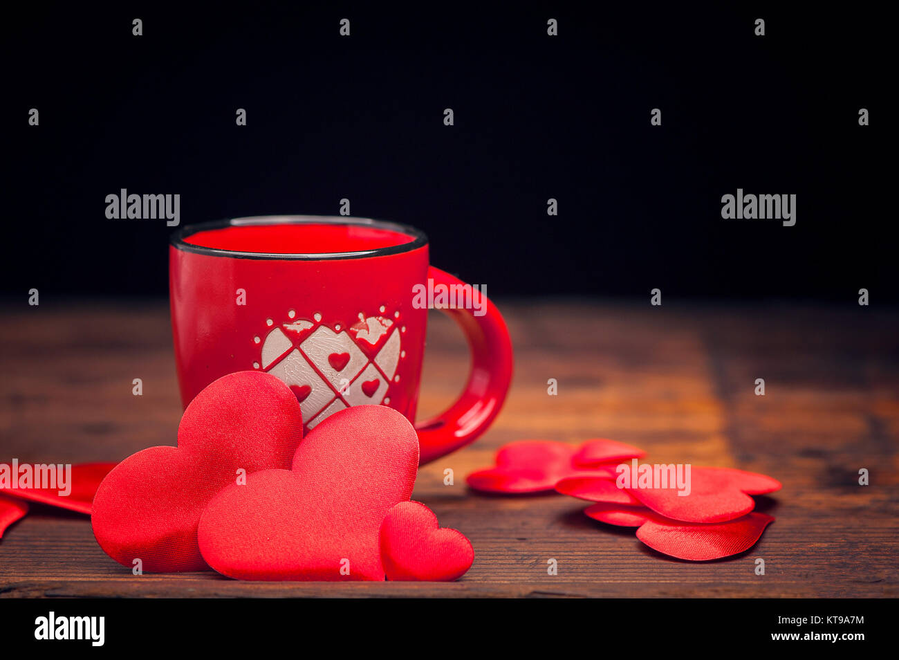 Red coffe cup with red hearth Stock Photo - Alamy