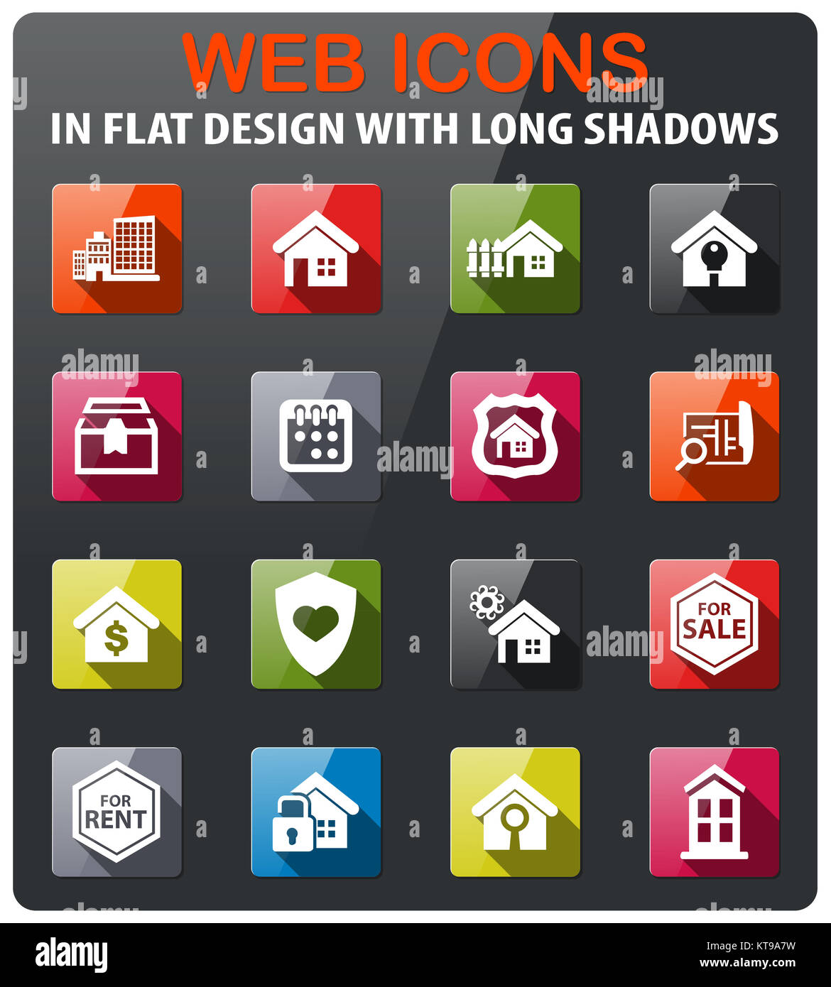 real estate icon set Stock Photo - Alamy