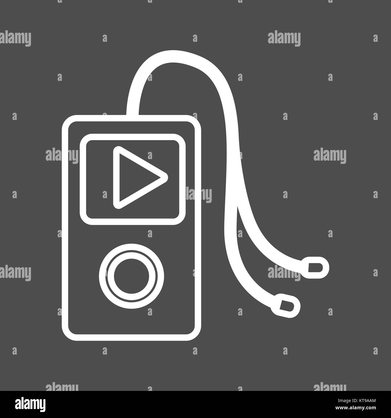 line mp3 player to listen music with headphones Stock Vector Image ...