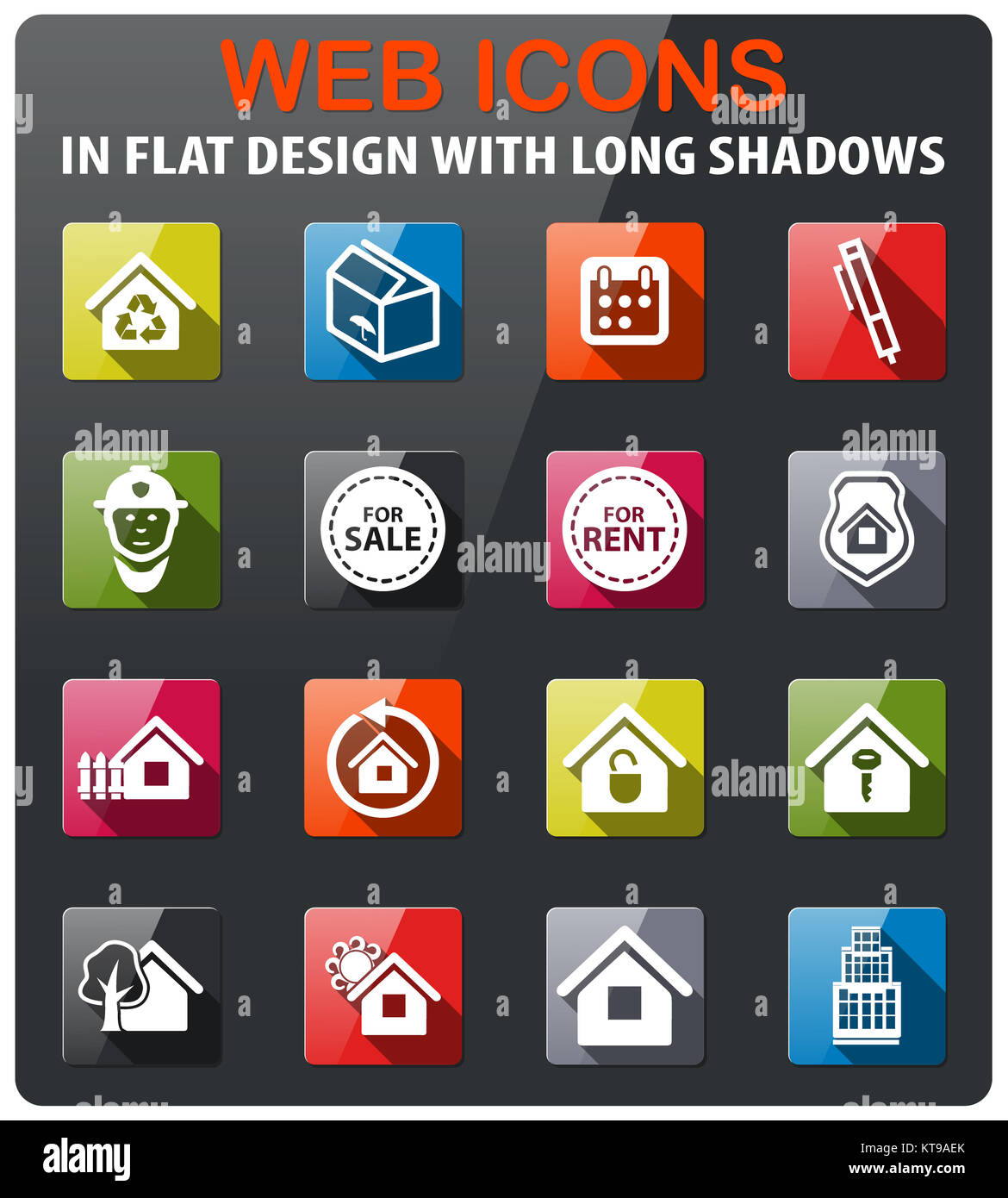 real estate icon set Stock Photo - Alamy