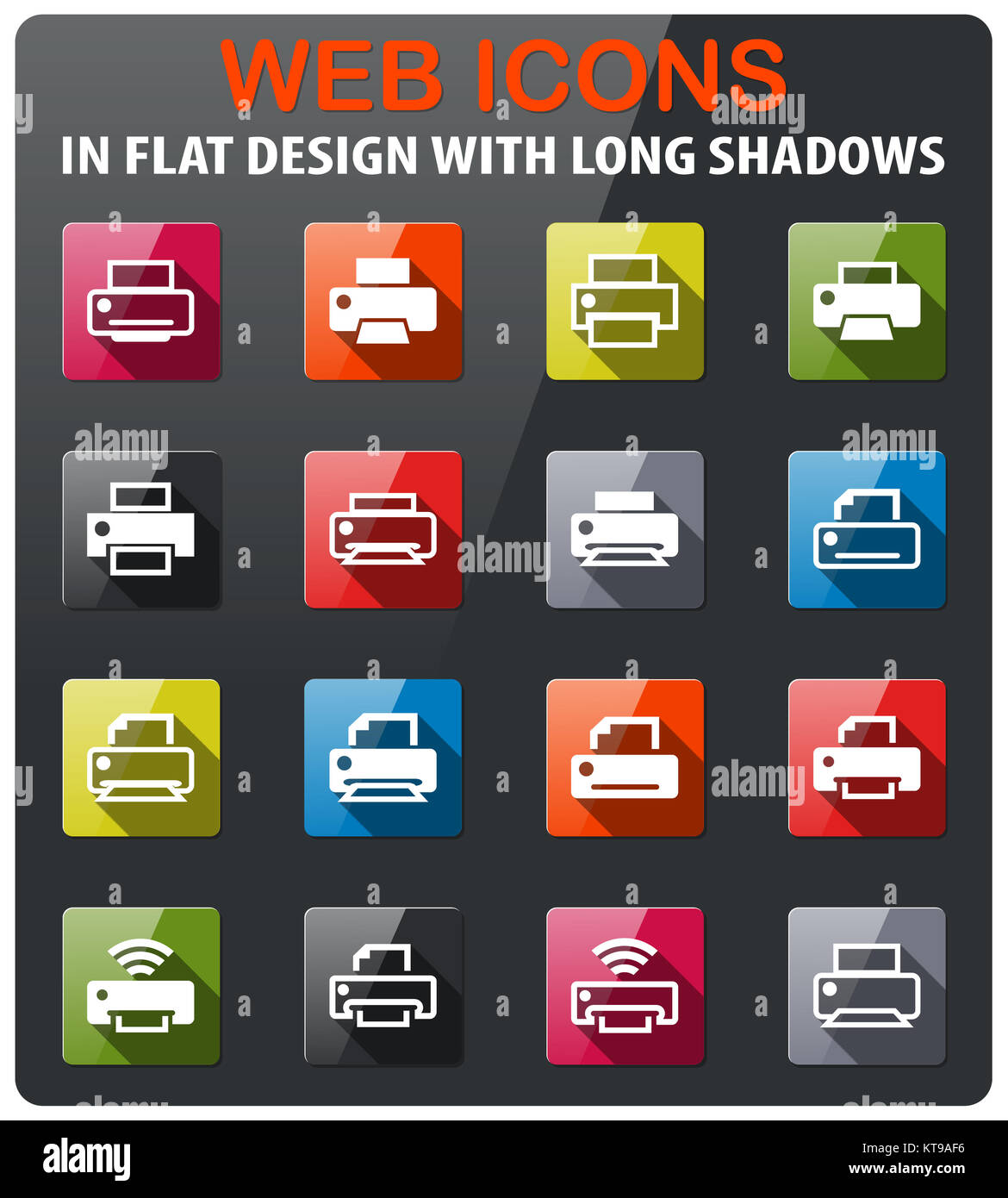 print icon set Stock Photo - Alamy