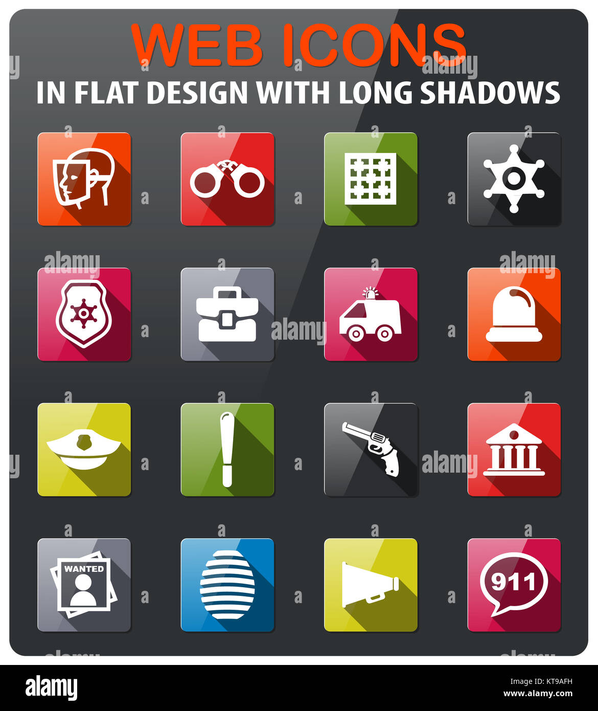 police icon set Stock Photo - Alamy