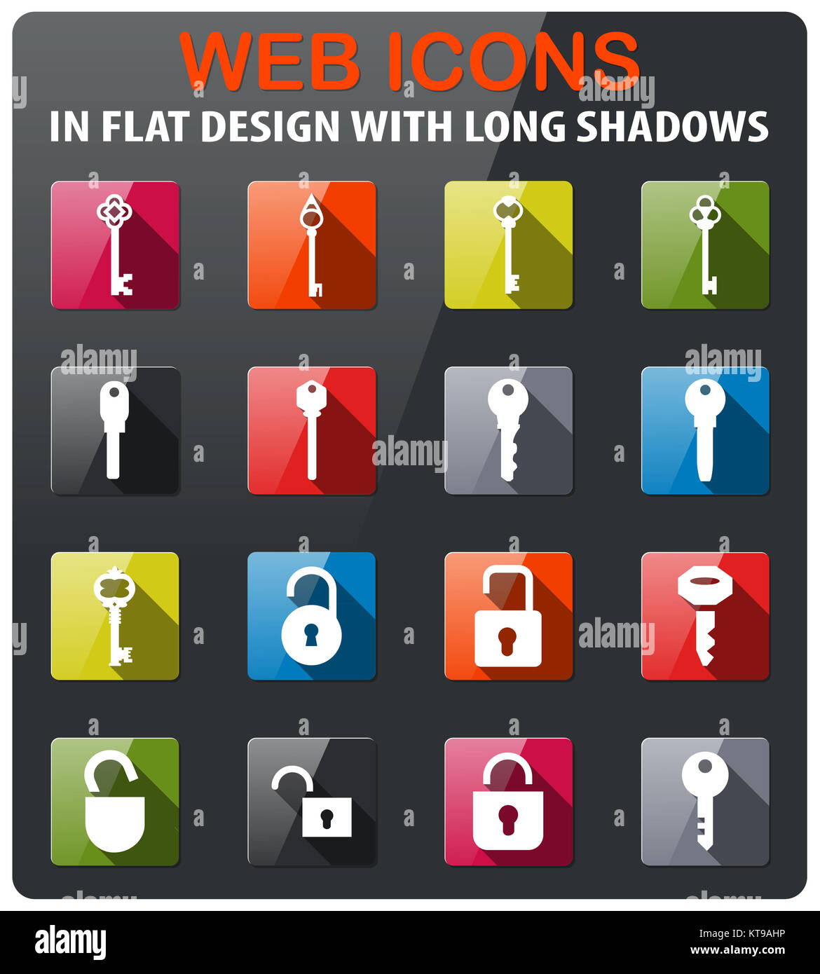 lock and key icon set Stock Photo - Alamy