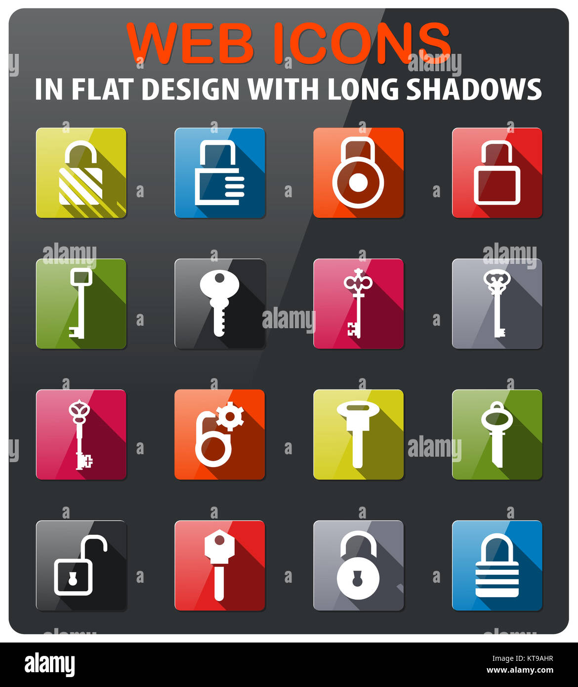 lock and key icon set Stock Photo - Alamy