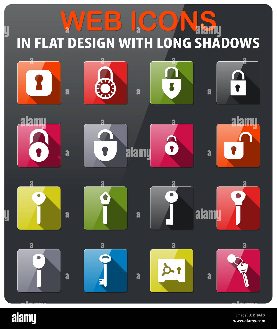 lock and key icon set Stock Photo - Alamy