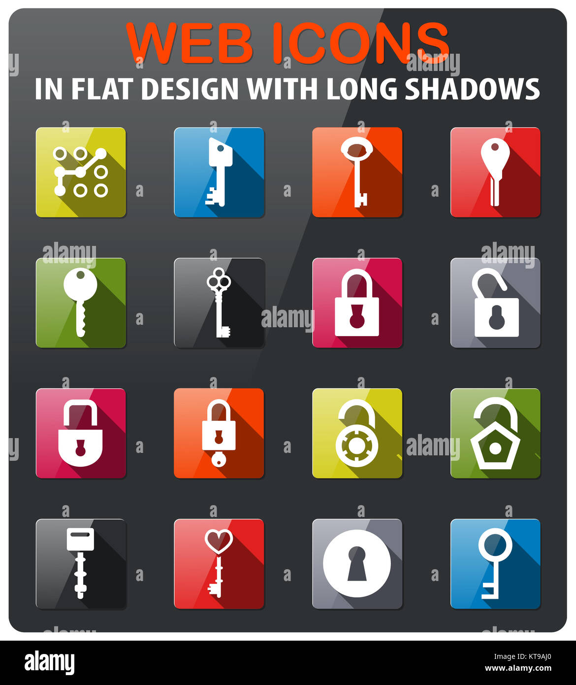 lock and key icon set Stock Photo - Alamy