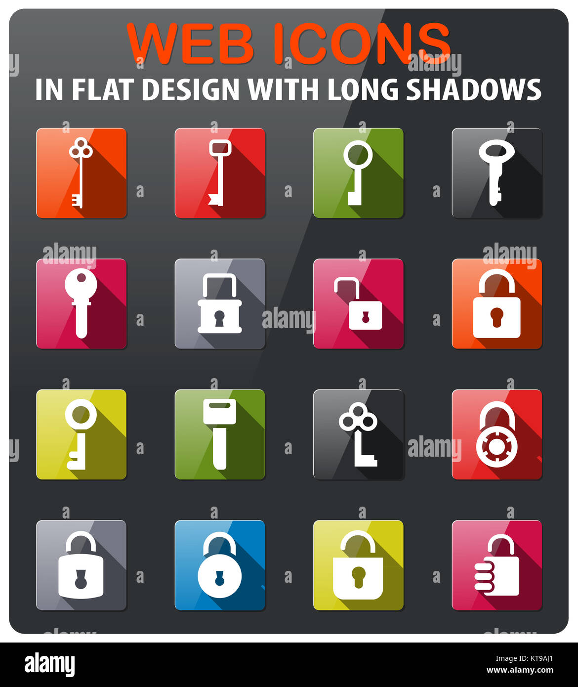 lock and key icon set Stock Photo - Alamy