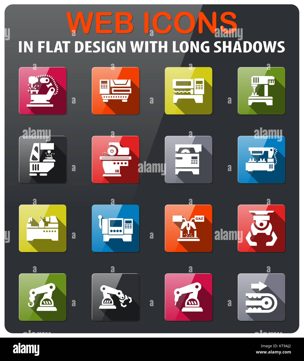 machine tools icon set Stock Photo - Alamy