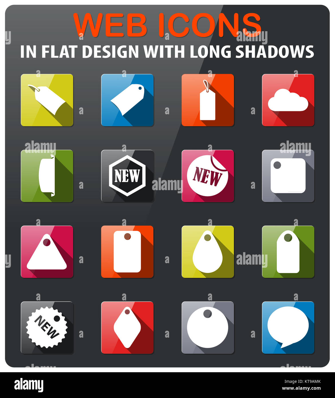 sticker and label icon set Stock Photo - Alamy