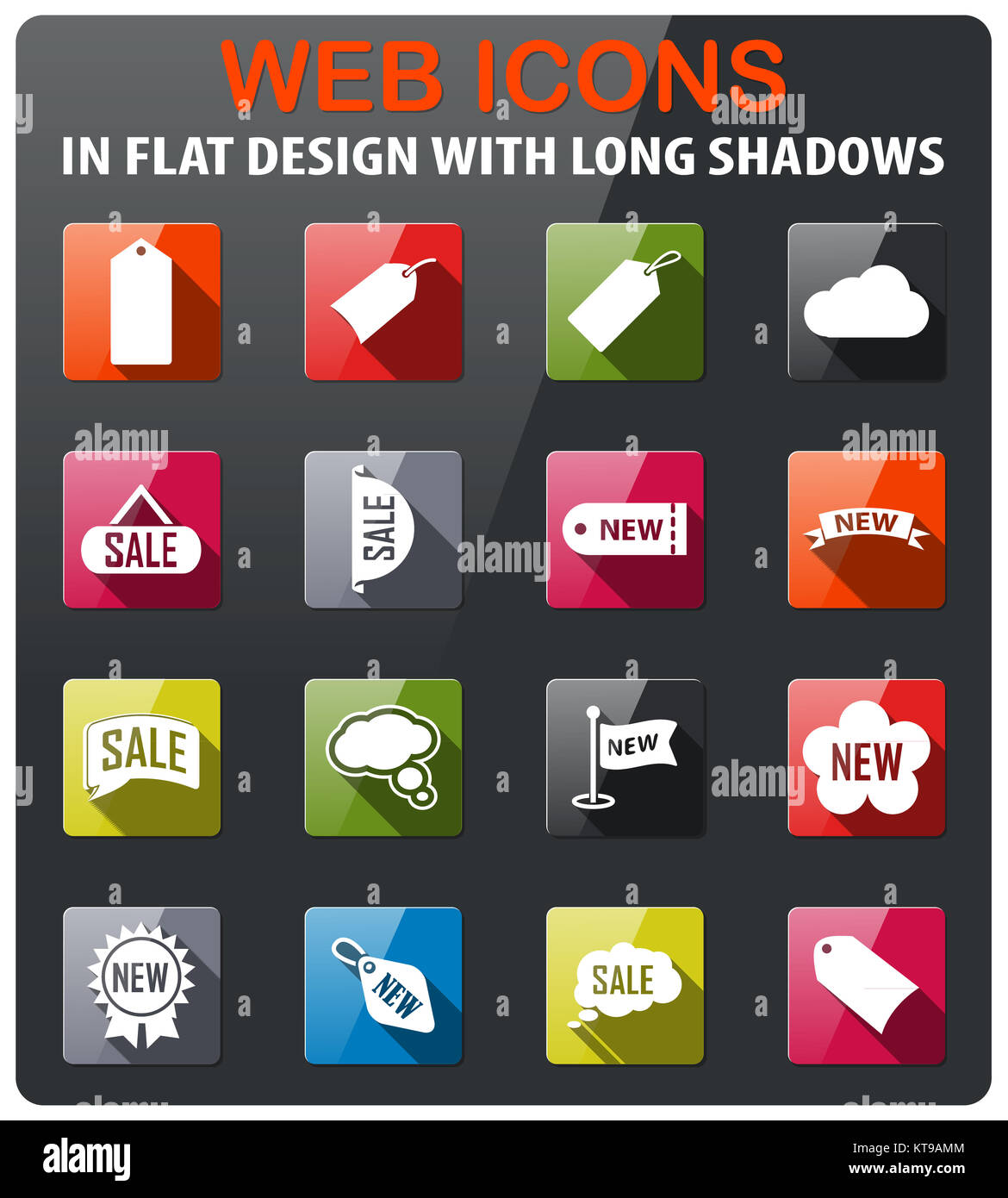 sticker and label icon set Stock Photo - Alamy