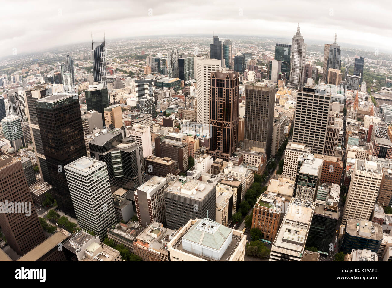 Fisheye view of Melbourne. Australia Stock Photo - Alamy