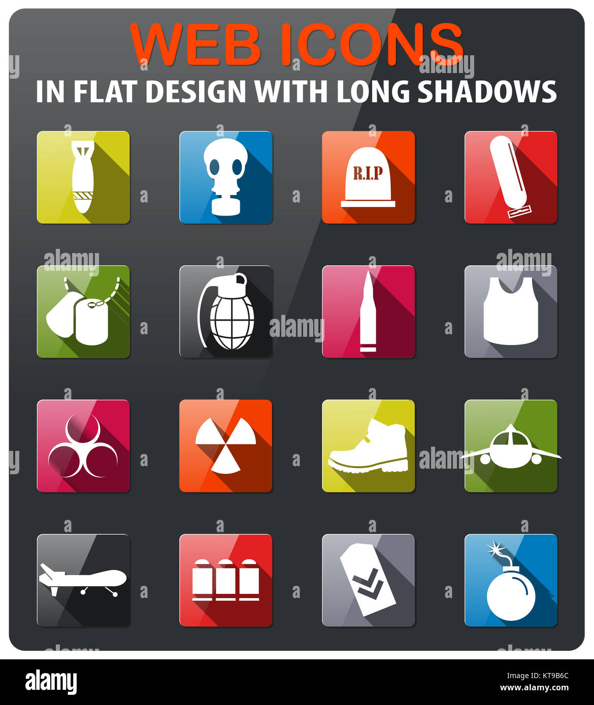 war symbols icon set Stock Photo - Alamy