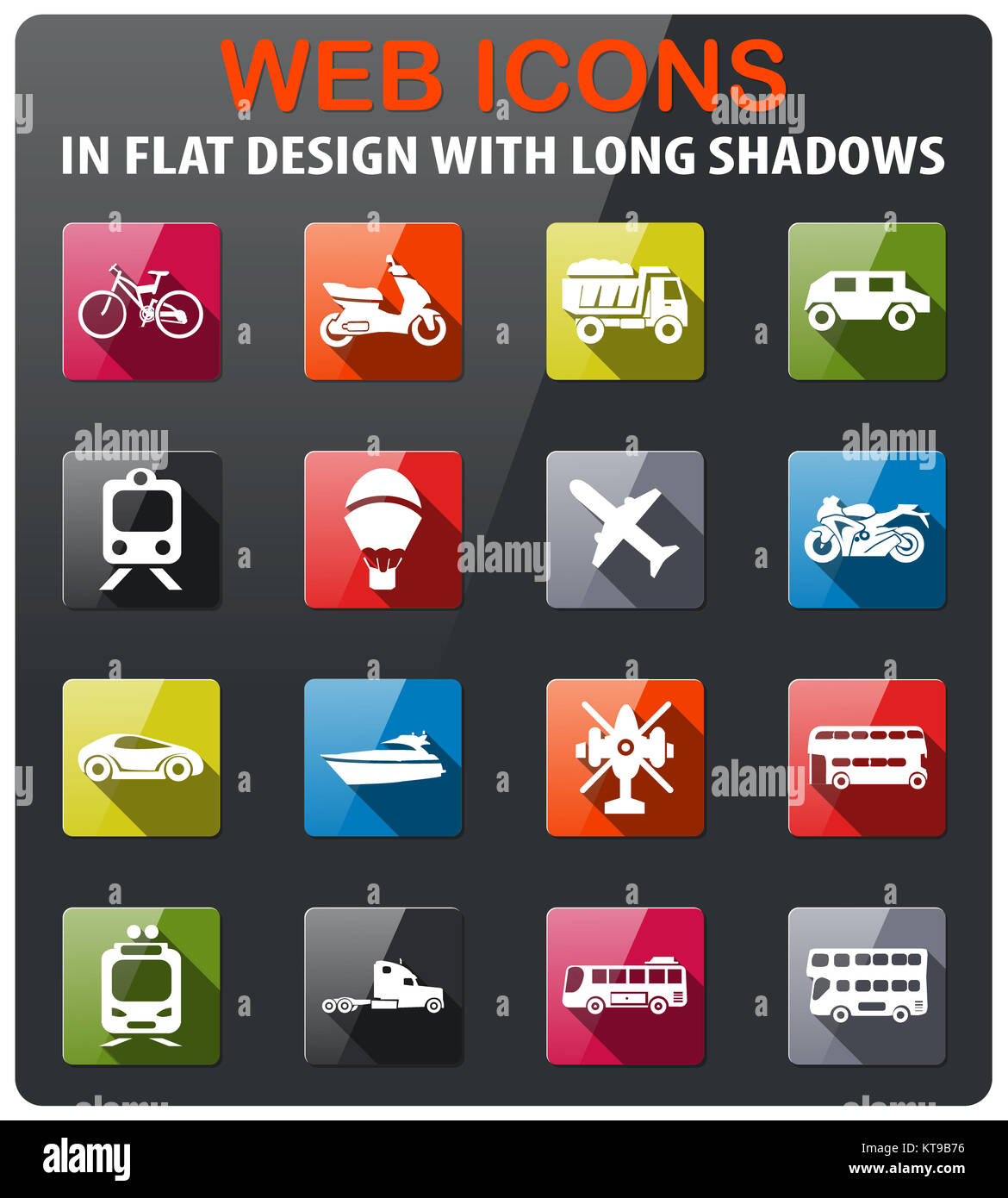 transport types icon set Stock Photo - Alamy