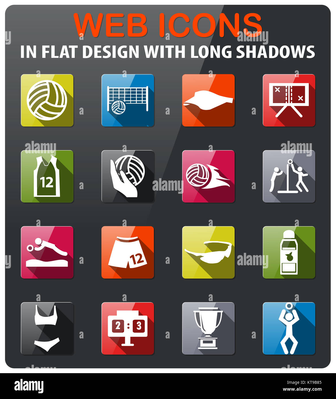 volleyball icon set Stock Photo - Alamy