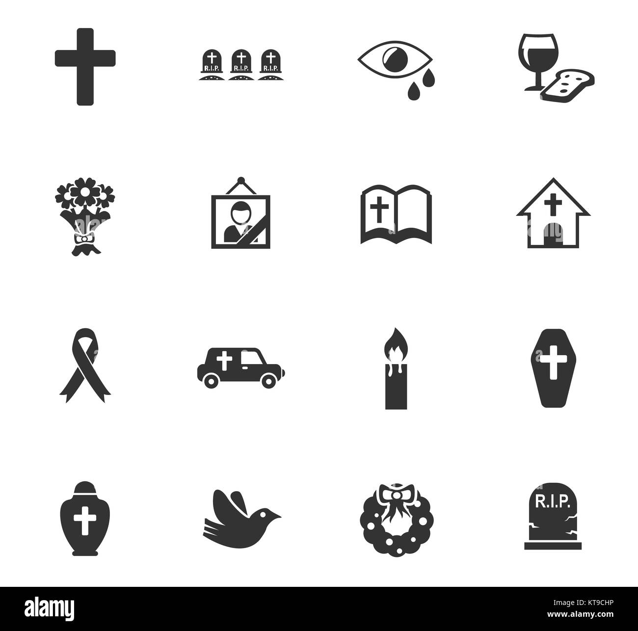 funeral services icon set Stock Photo - Alamy