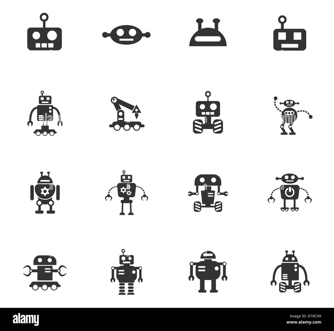 robots icon set Stock Photo - Alamy