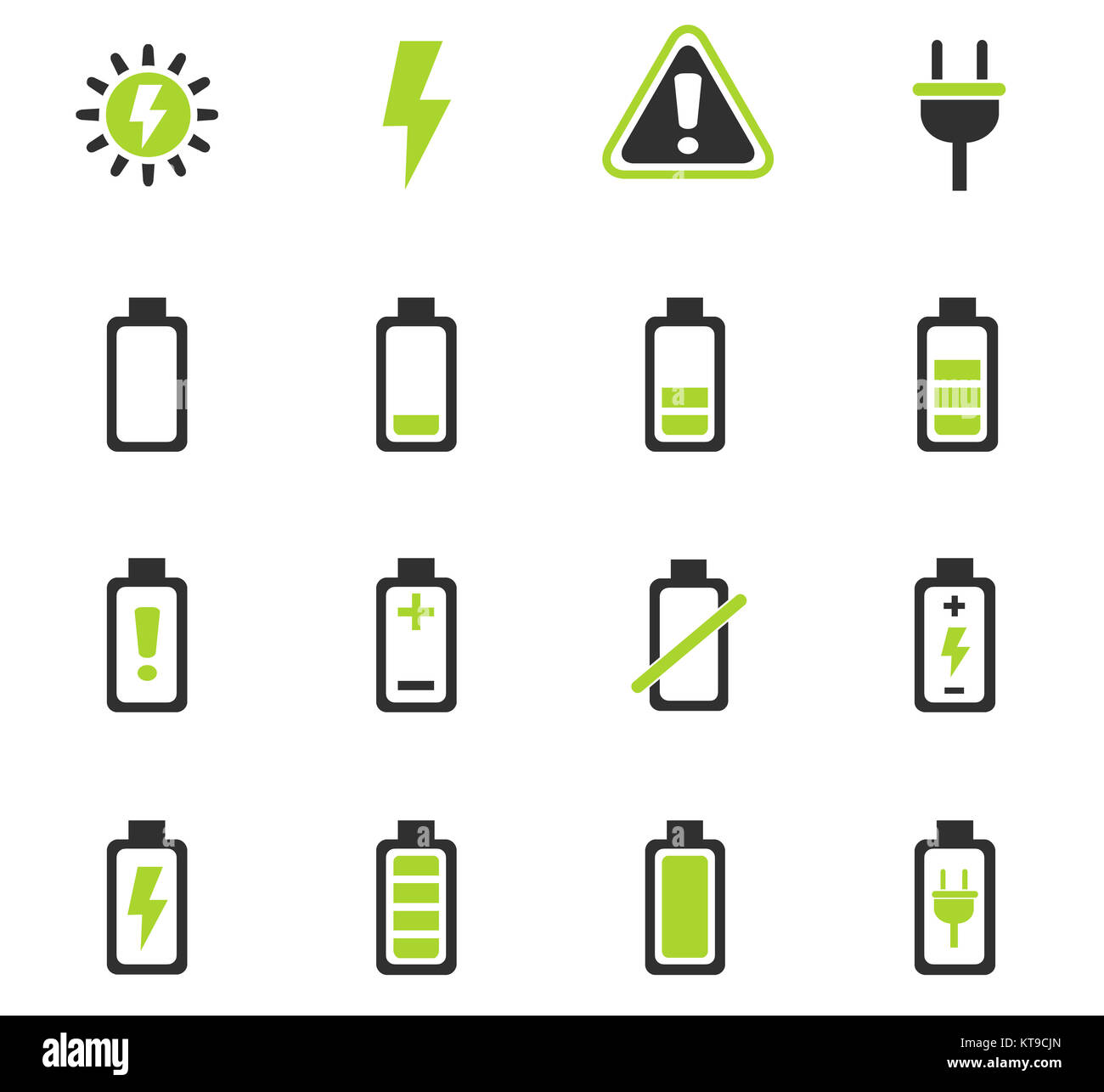 battery icon set Stock Photo - Alamy