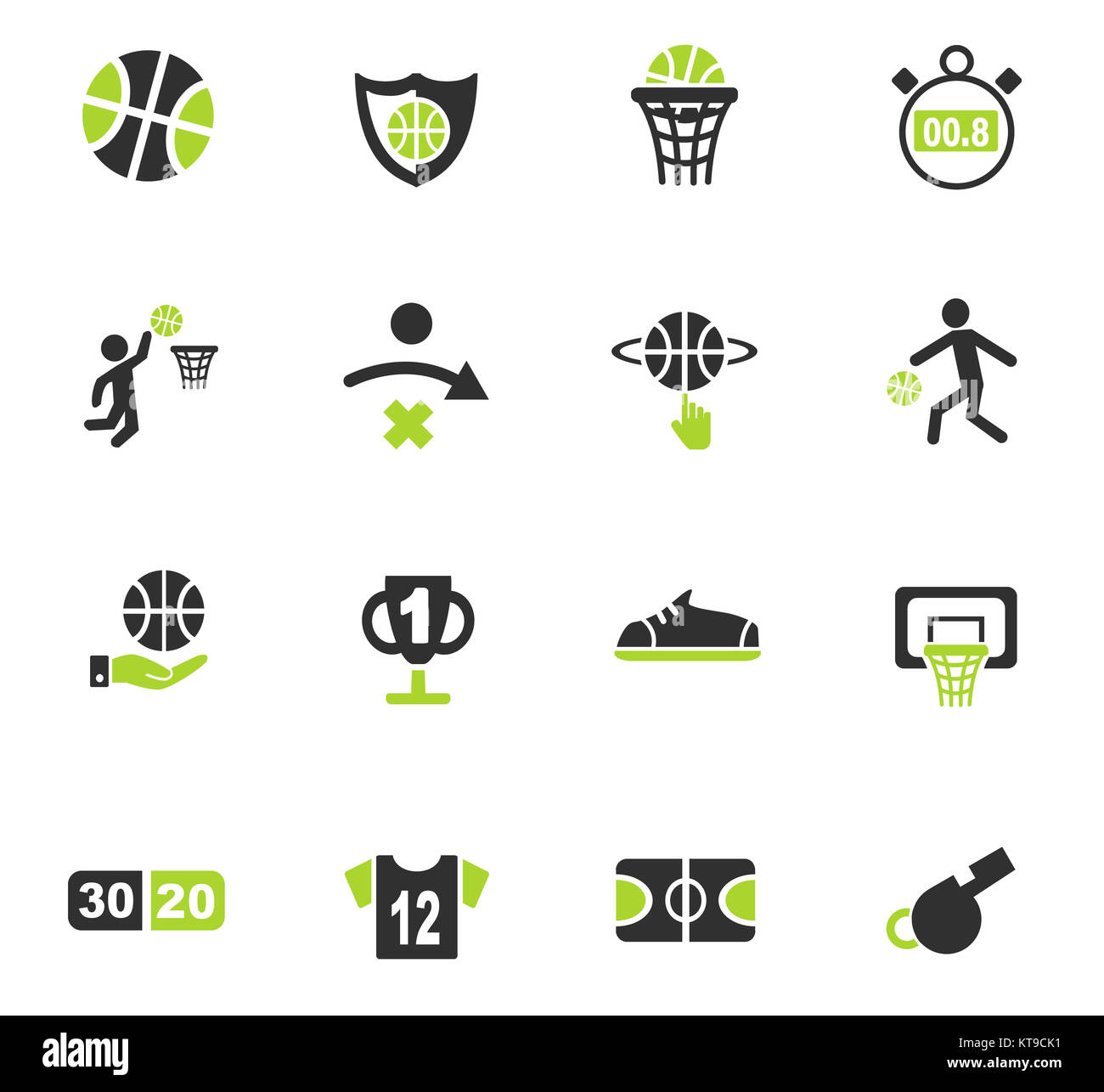 basketball icon set Stock Photo - Alamy