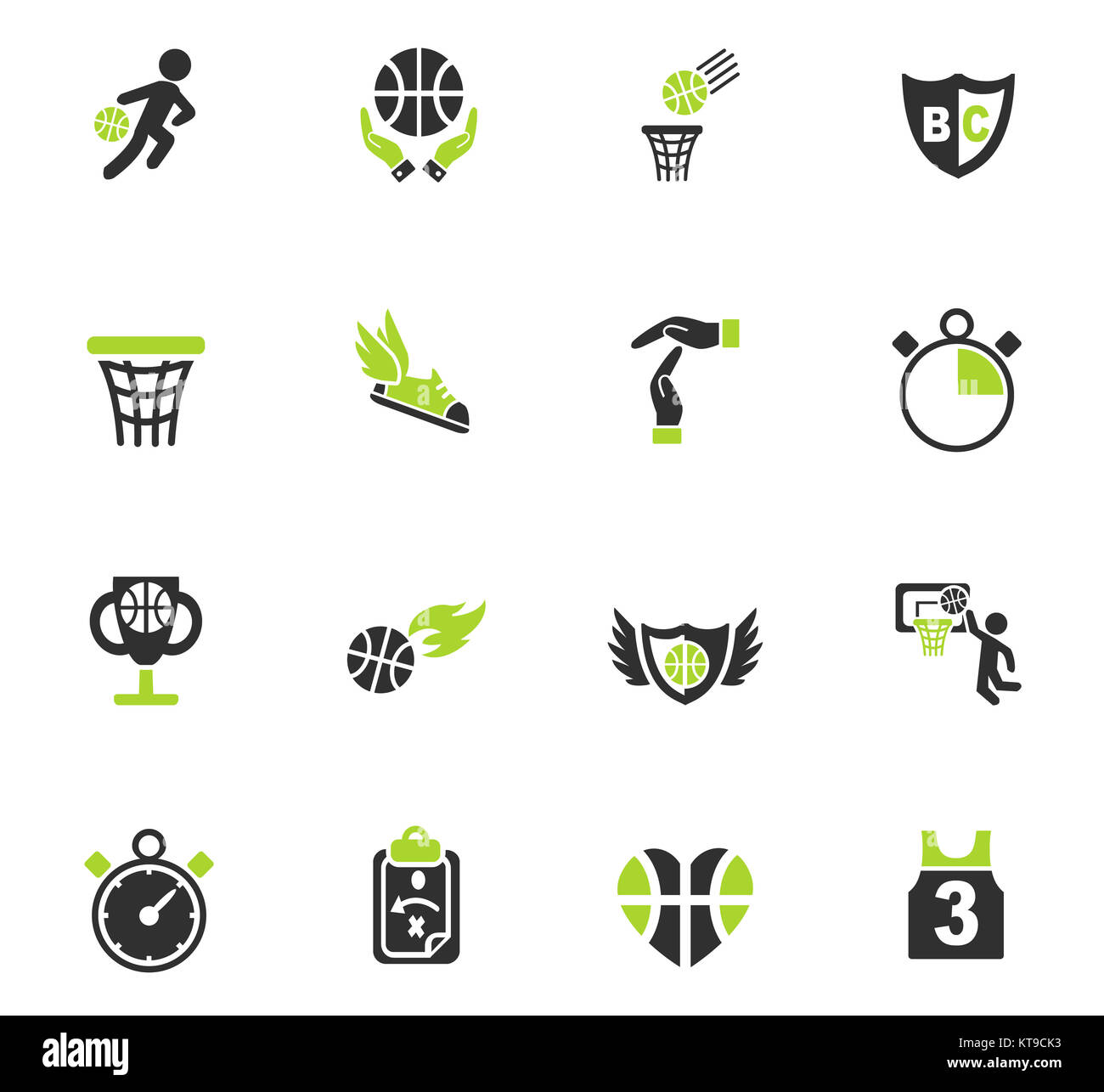 basketball icon set Stock Photo - Alamy