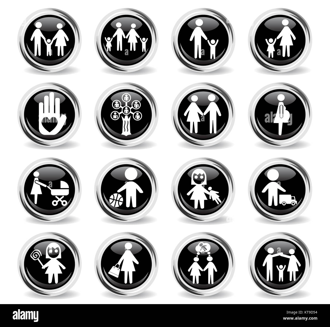 family icon set Stock Photo - Alamy