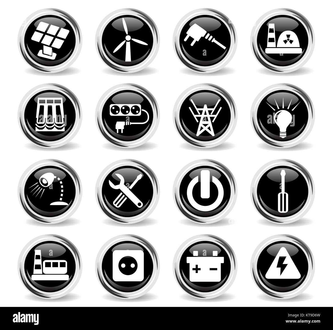 electricity icon set Stock Photo - Alamy