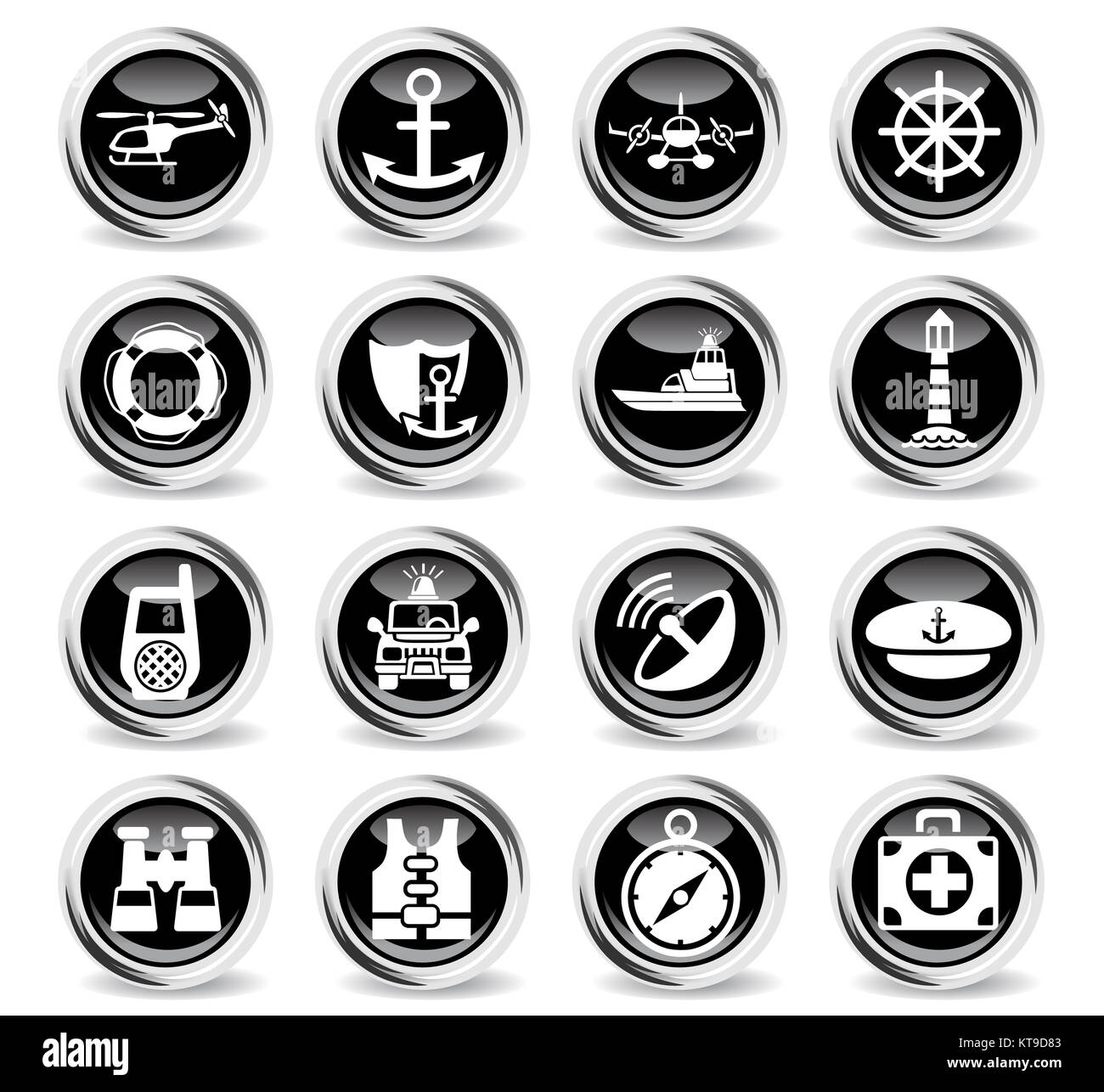 coastguard icon set Stock Photo - Alamy