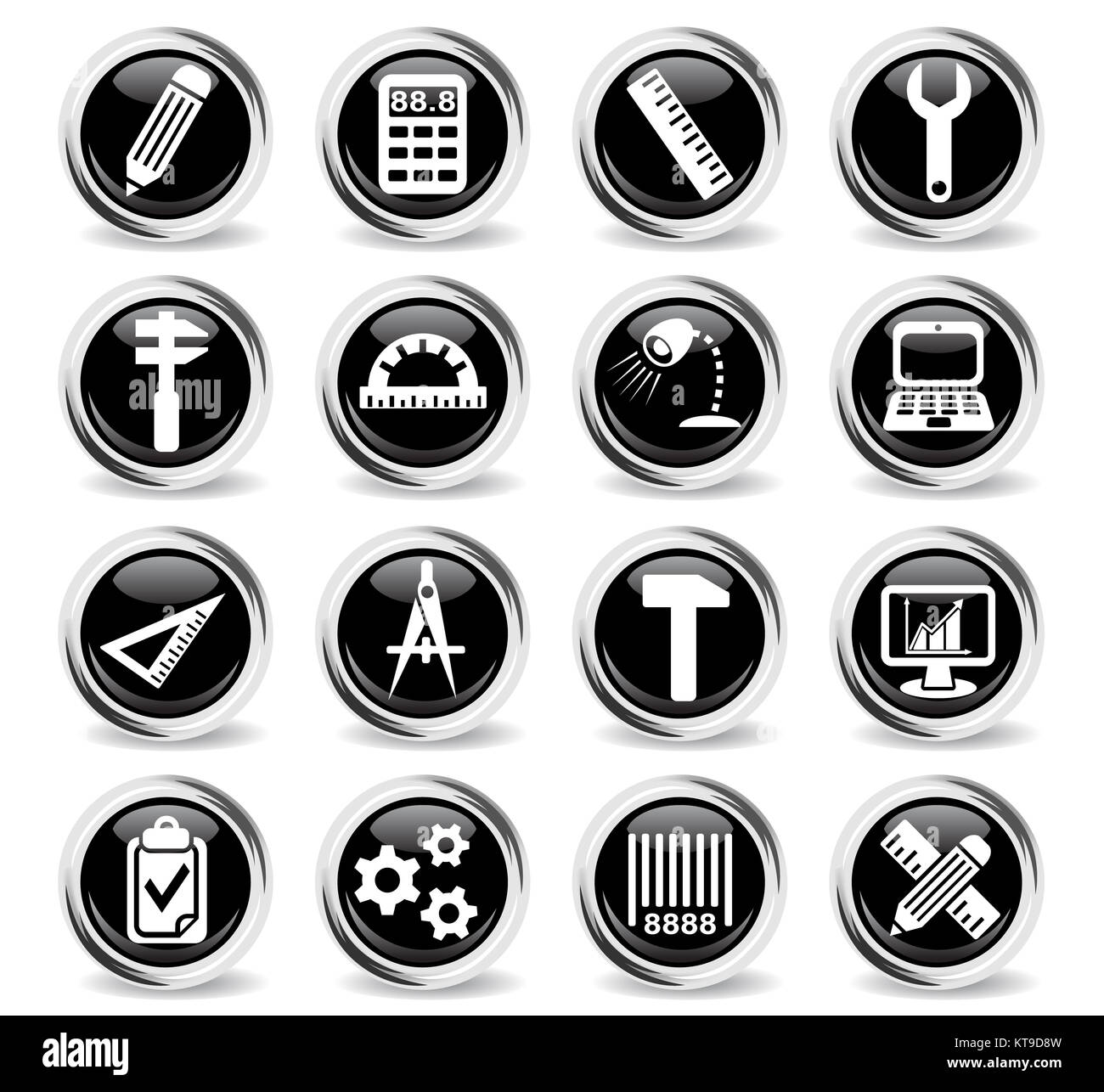 engineering icon set Stock Photo - Alamy