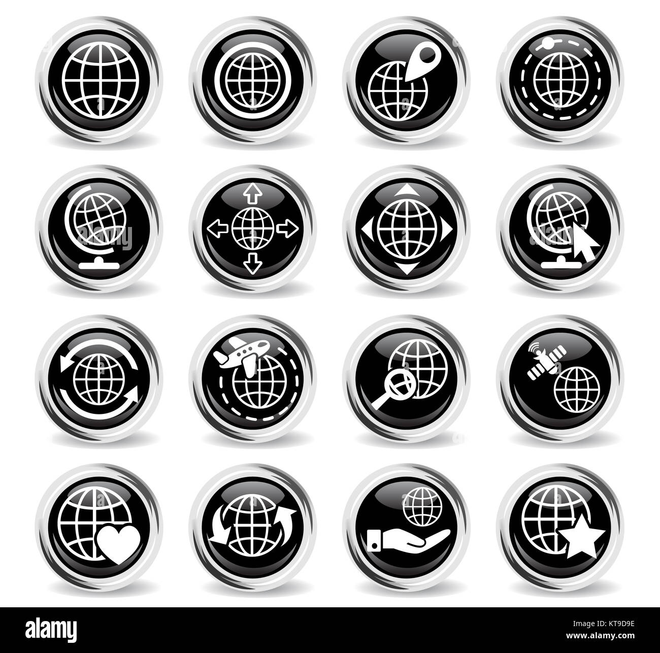 globes icon set Stock Photo - Alamy
