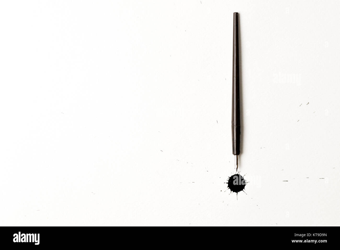 Exclamation point made by ink spot and calligraphy pen Stock Photo - Alamy
