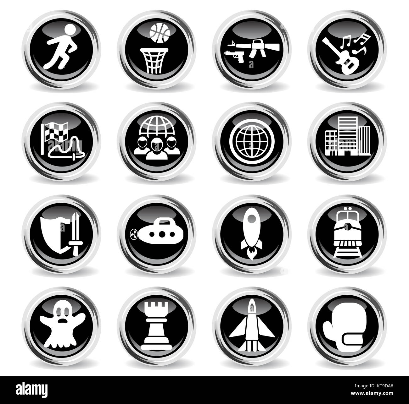 game genre icon set Stock Photo - Alamy